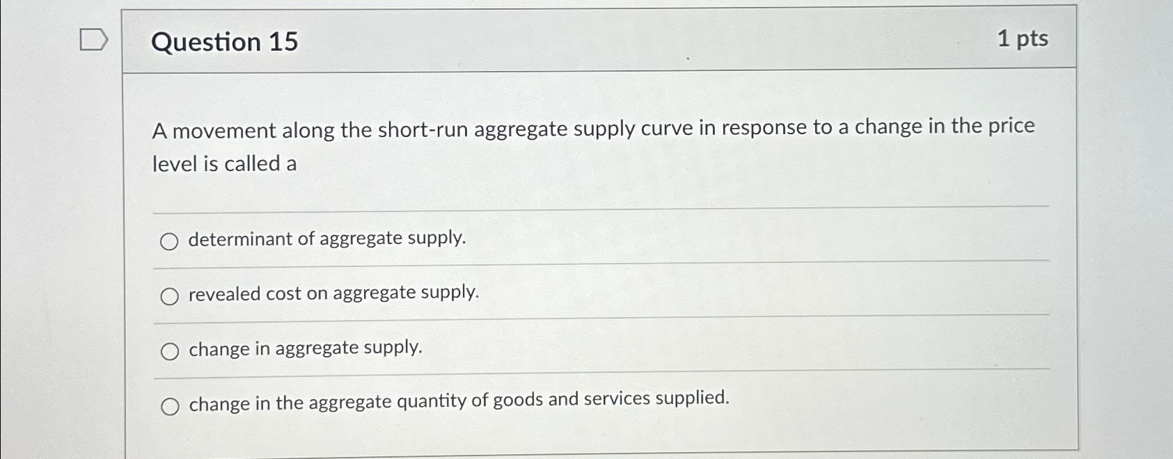 Solved Question 151 ﻿ptsA movement along the short-run | Chegg.com