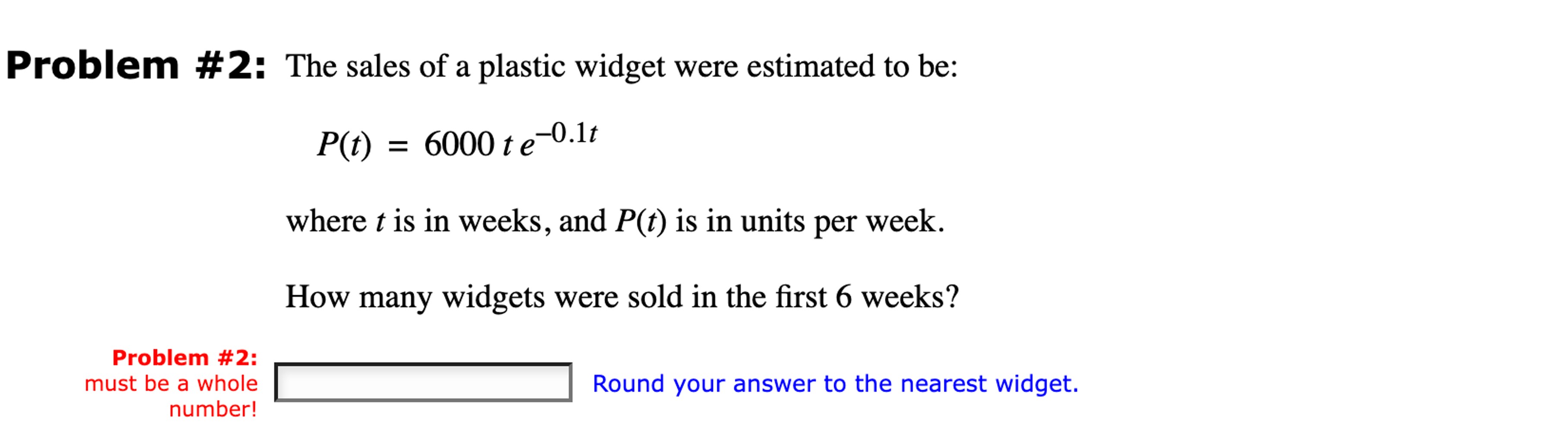 Solved Problem # 2: The sales of a plastic widget were | Chegg.com