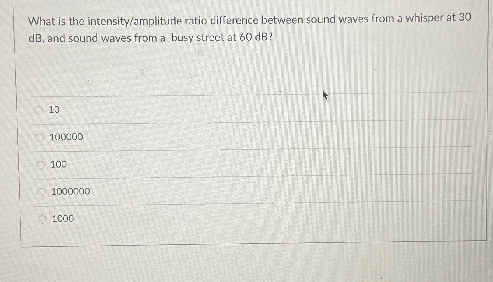 Solved What is the intensity/amplitude ratio difference | Chegg.com