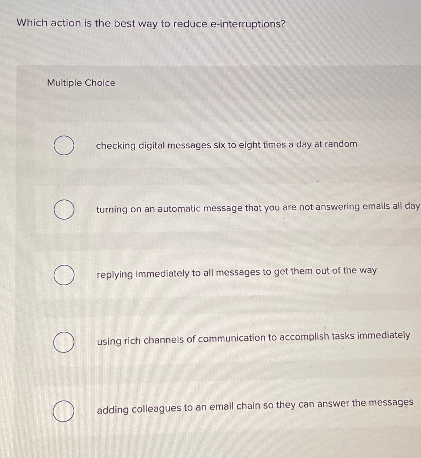 Solved Which action is the best way to reduce | Chegg.com