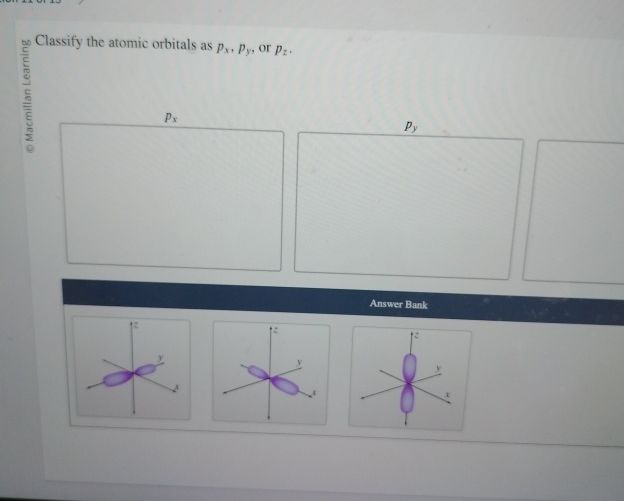 Solved at Classify the atomic orbitals as px,py, ﻿or | Chegg.com