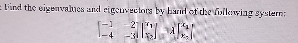 Solved Find the eigenvalues and eigenvectors by hand of the | Chegg.com
