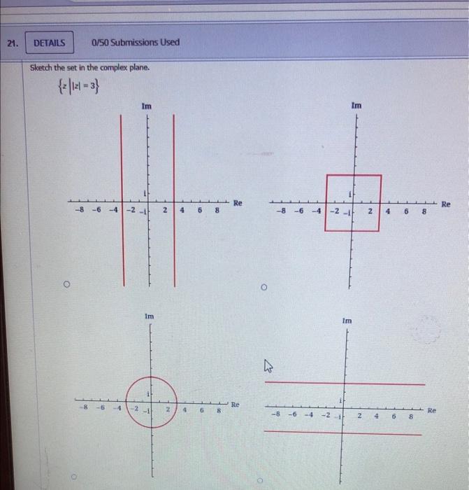 Solved Sketch the set in the complex plane. {z∣∣z∣=3} | Chegg.com