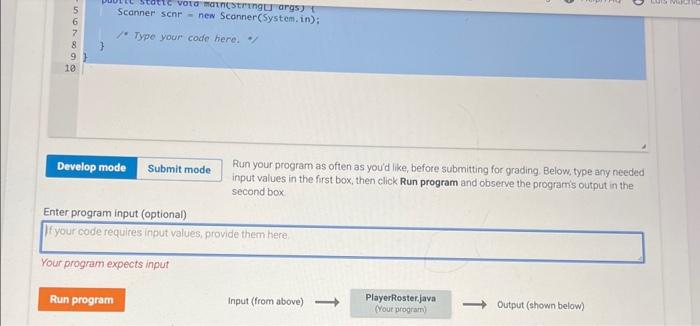 Solved 115.1 - LAB : Program Soccer team roster 1 import | Chegg.com