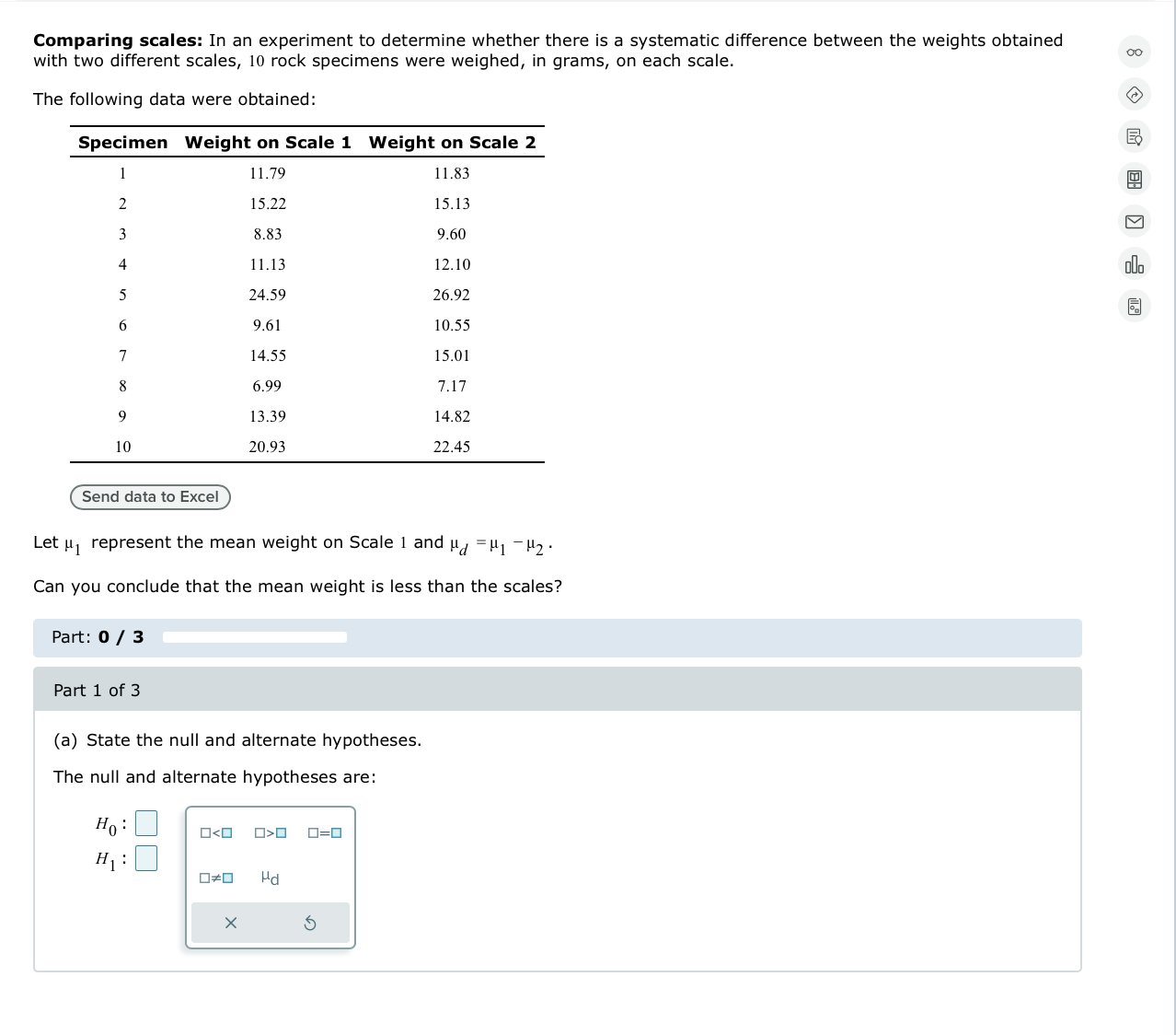 Solved Comparing scales: In an experiment to determine | Chegg.com