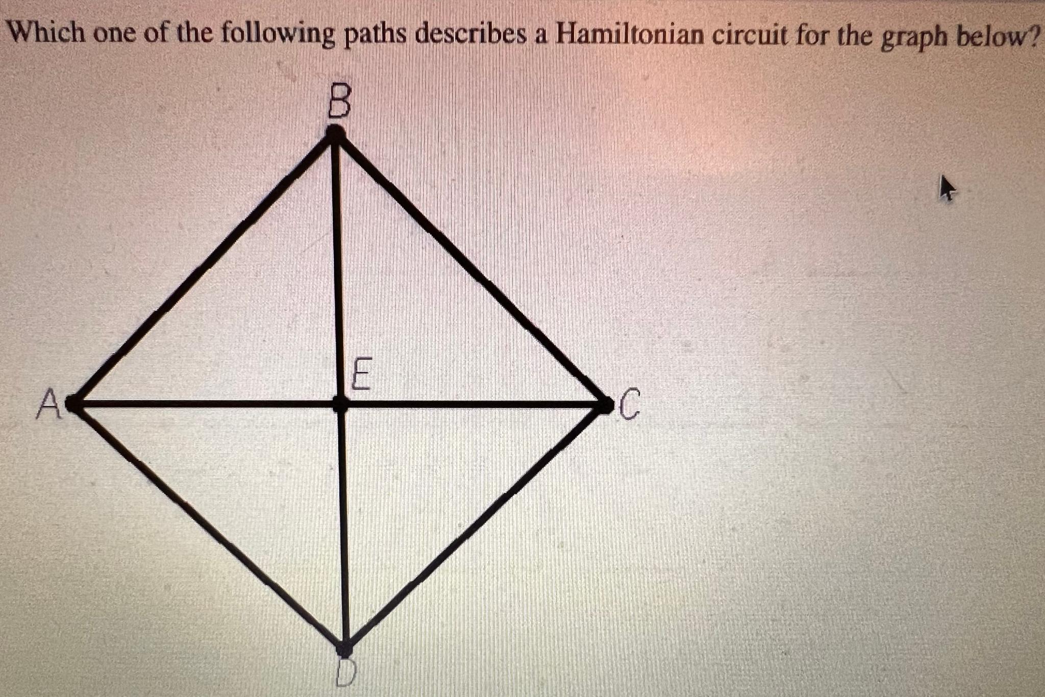 Solved Which one of the following paths describes a | Chegg.com