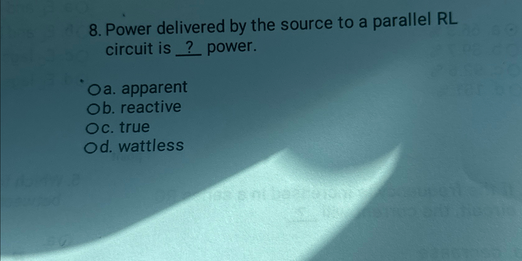 Solved Power delivered by the source to a parallel RL | Chegg.com