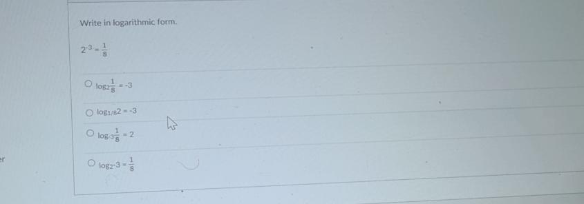 Solved Write in logarithmic | Chegg.com