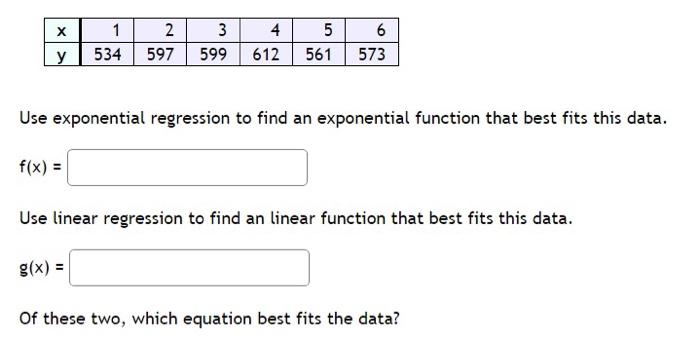 Solved Use exponential regression to find an exponential | Chegg.com