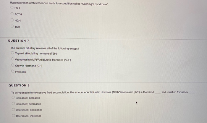 Solved Hypersecretion of this hormone leads to a condition | Chegg.com