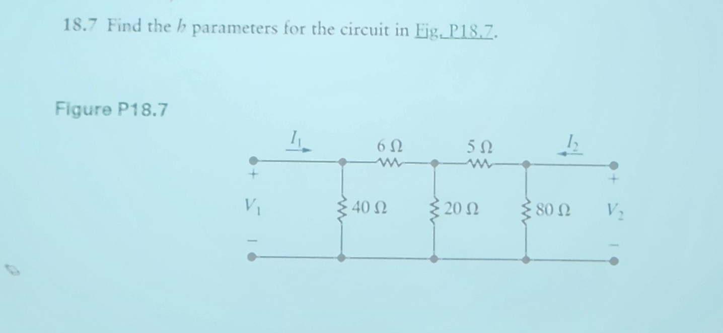 Solved by an EXPERT 18.7 ﻿Find the h ﻿parameters for the circuit in Eig, | Chegg.com