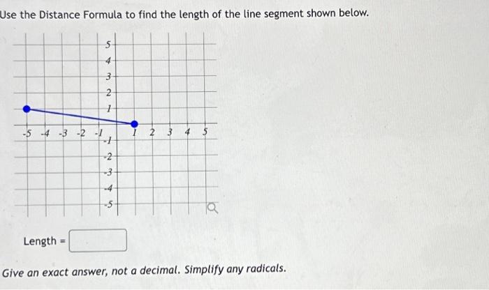 Solved Use the Distance Formula to find the length of the | Chegg.com