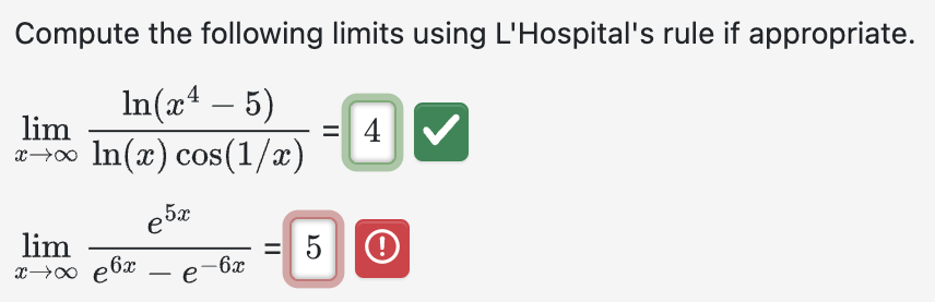 Solved Compute the following limits ﻿using L'Hospital's rule | Chegg.com