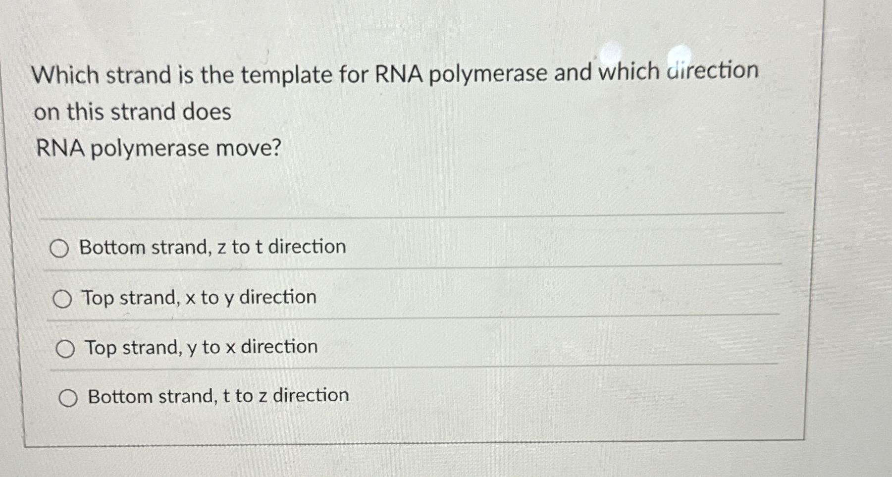 Solved Which strand is the template for RNA polymerase and | Chegg.com