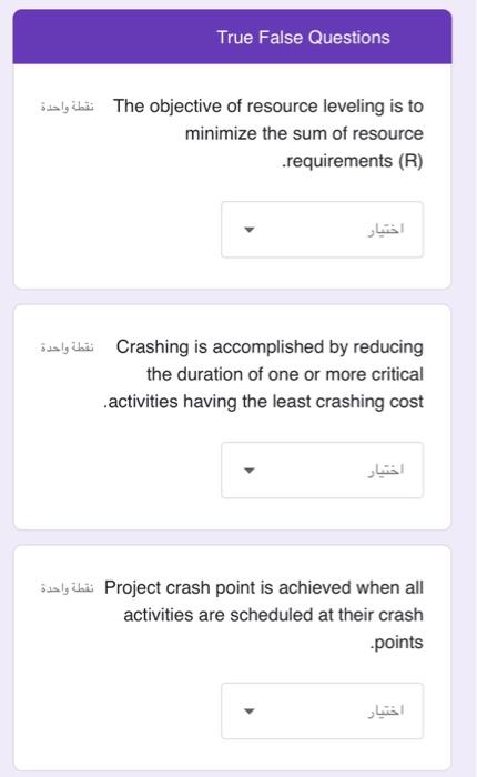 Solved True False Questions نقطة واحدة The objective of | Chegg.com