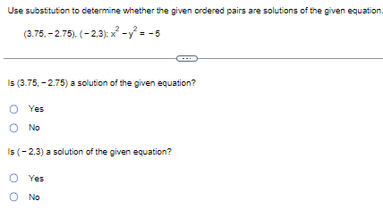Solved Use substitution to determine whether the given | Chegg.com