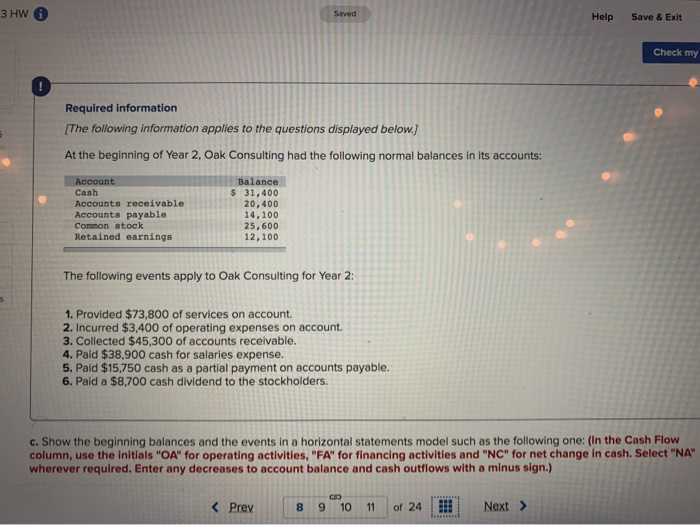 Solved 3 HW Help Save & Exit Check my Required information | Chegg.com