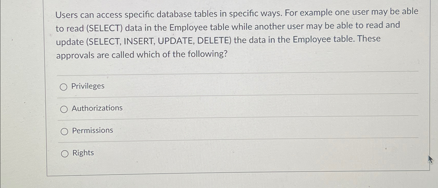 Solved Users Can Access Specific Database Tables In Specific