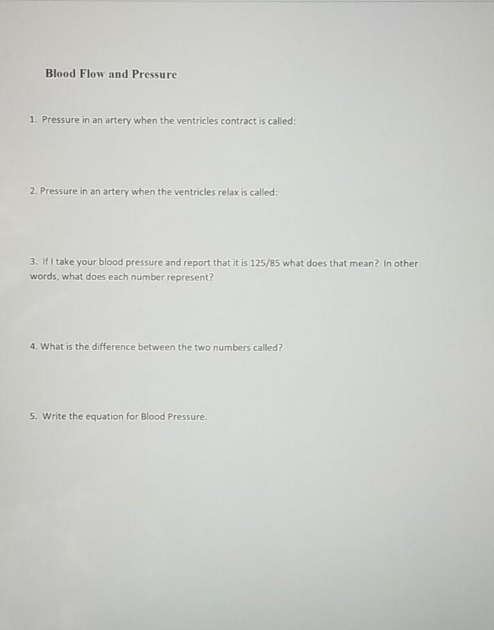 Solved Cardiac Output 1. Write the equation or cardiac | Chegg.com