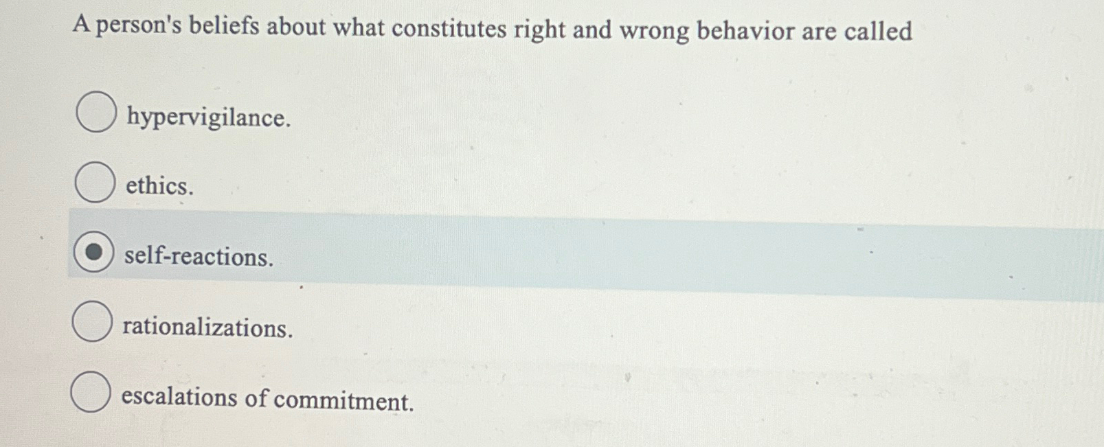 Solved A person's beliefs about what constitutes right and | Chegg.com
