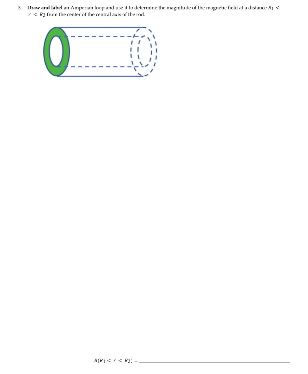 Draw and label an Amperian loop and use it to | Chegg.com