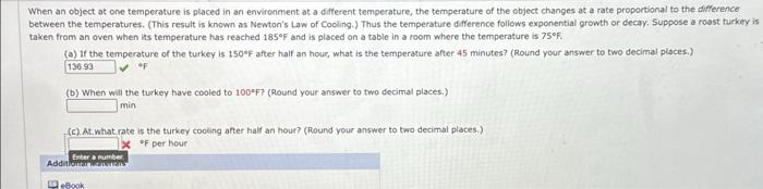 Solved When an object at one temperature is placed in an | Chegg.com
