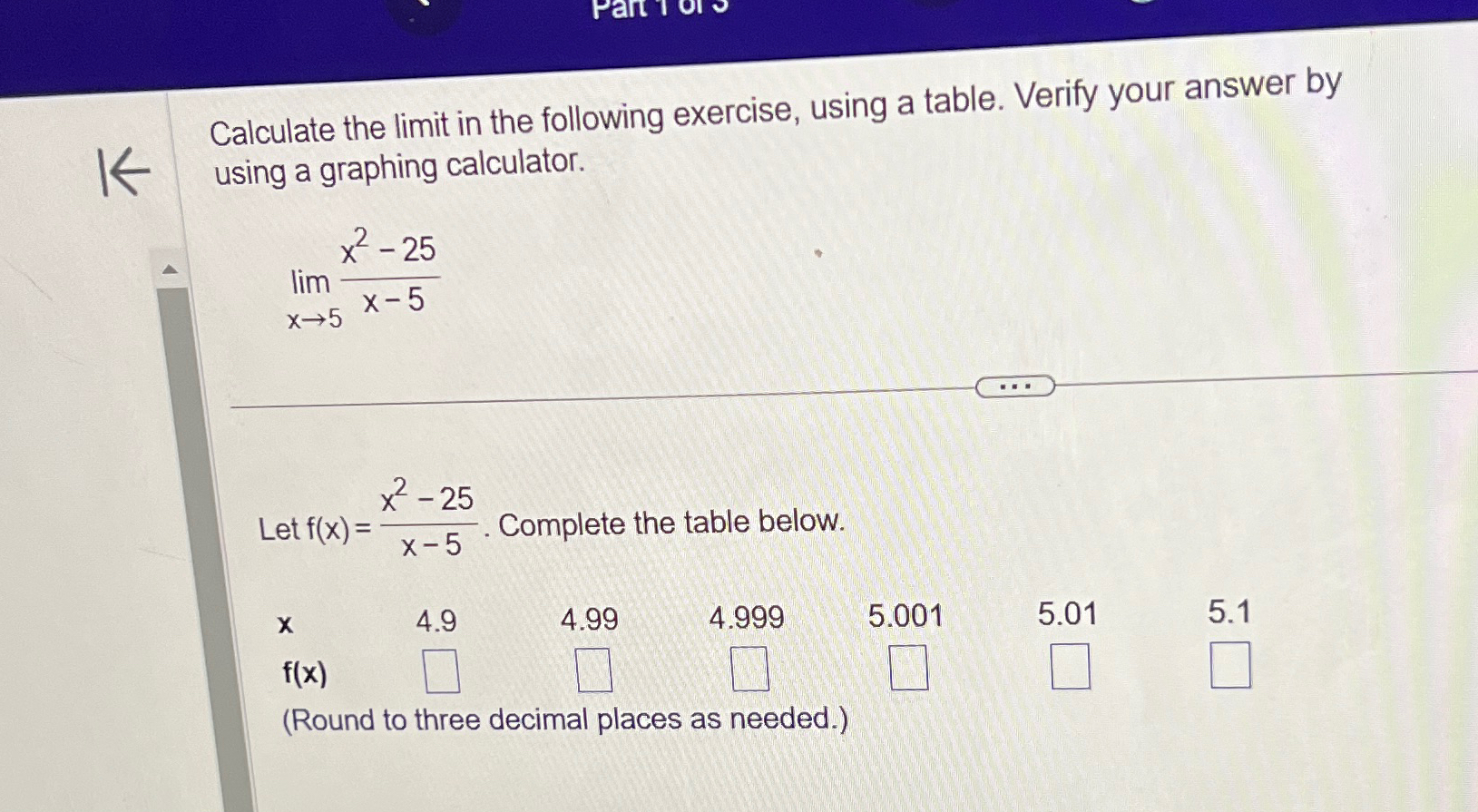 Solved Calculate the limit in the following exercise, using | Chegg.com