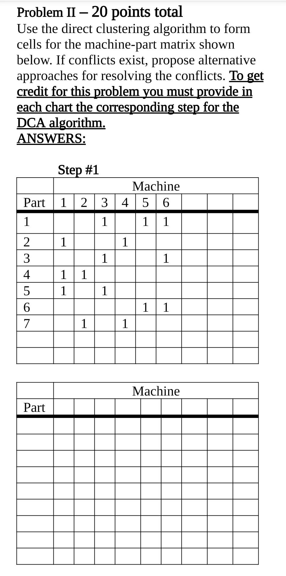 Solved Problem II −20 points total Use the direct clustering | Chegg.com