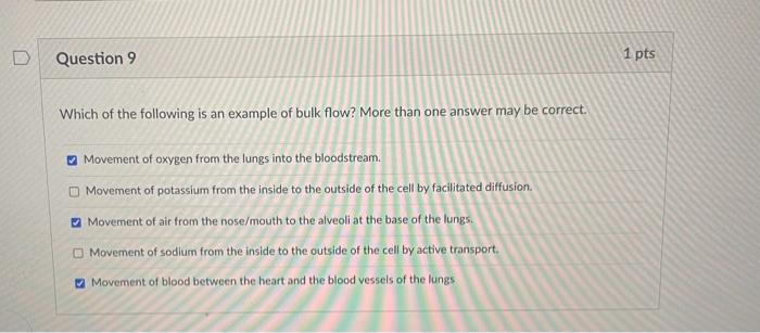 Solved Which of the following is an example of bulk flow? | Chegg.com
