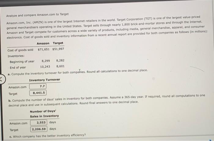 Solved Analyze and compare Amazon.com to Target Amazon.com, | Chegg.com Solved Analyze and compare Amazon.com to Target Amazon.com, | Chegg.com