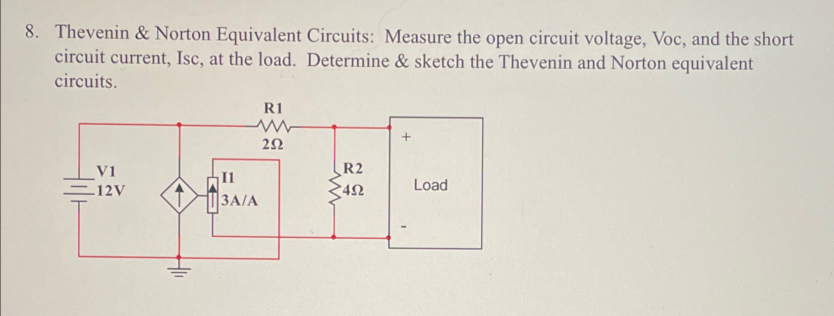 Solved Thevenin & Norton Equivalent Circuits: Measure the | Chegg.com