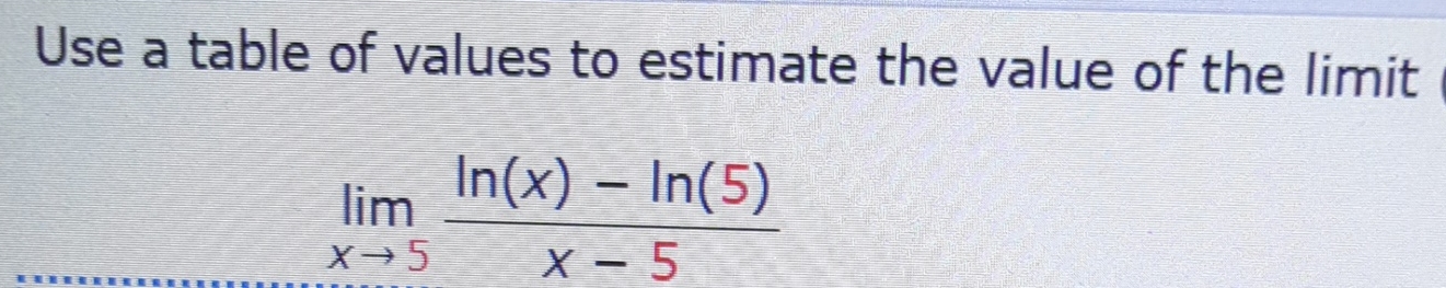 Solved Use a table of values to estimate the value of the | Chegg.com
