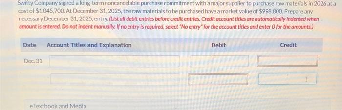 Solved Swifty Company signed a long-term noncancelable | Chegg.com