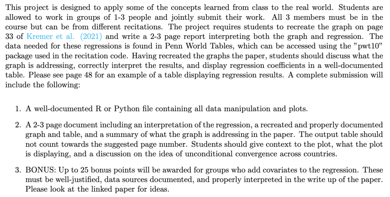 Solved The project requires students to recreate the graph | Chegg.com