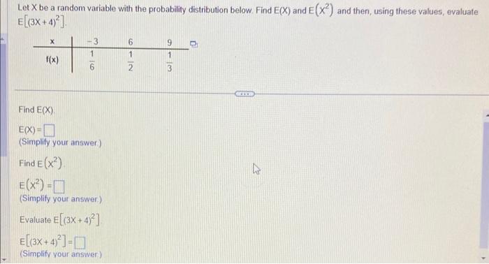 Solved Let X be a random variable with the probability | Chegg.com