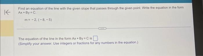 Solved Find an equation of the line with the given slope | Chegg.com