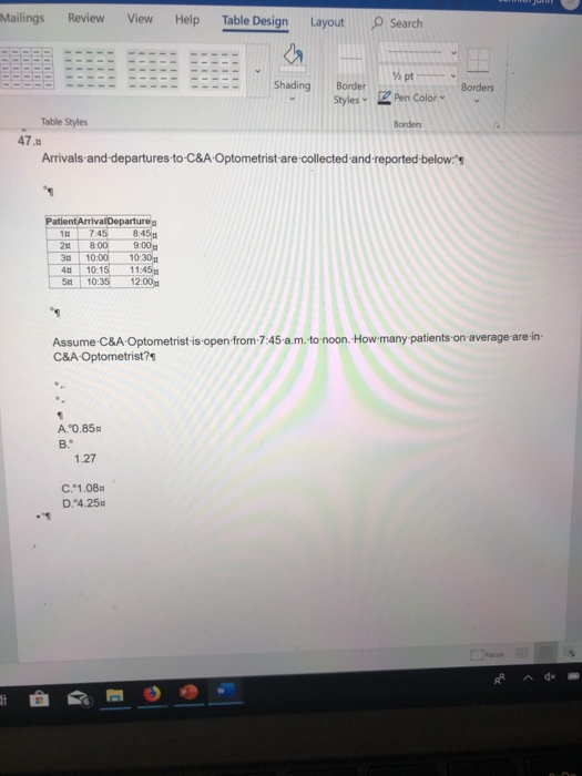 Solved ilings Review View Help Table Design Layout Search | Chegg.com