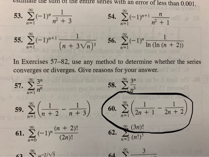 Solved estimate the sum of the entire series with an error | Chegg.com