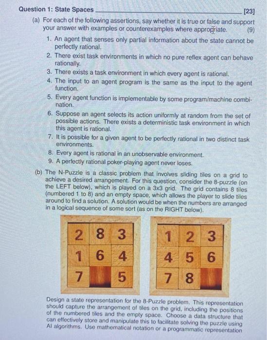 Solved (a) For each of the following assertions, say whether | Chegg.com