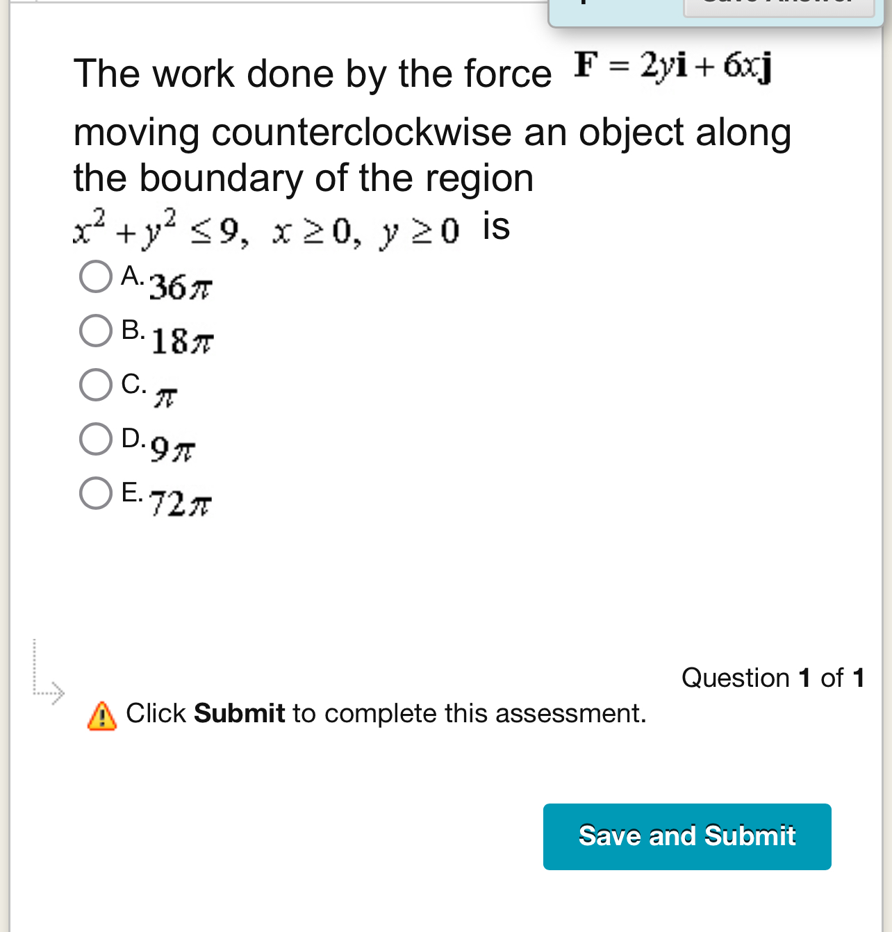 Solved The work done by the force F=2yi+6xj ﻿moving | Chegg.com