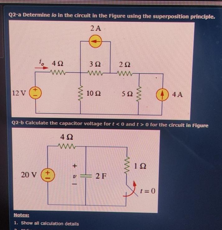 Solved Q2-a Determine io in the circuit in the Figure using | Chegg.com