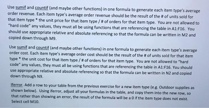 Solved EXERCISES. Countif, Sumif, sumproduct. To your | Chegg.com