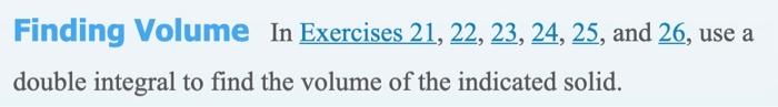 Solved Finding Volume In Exercises 21, 22, 23, 24, 25, and | Chegg.com