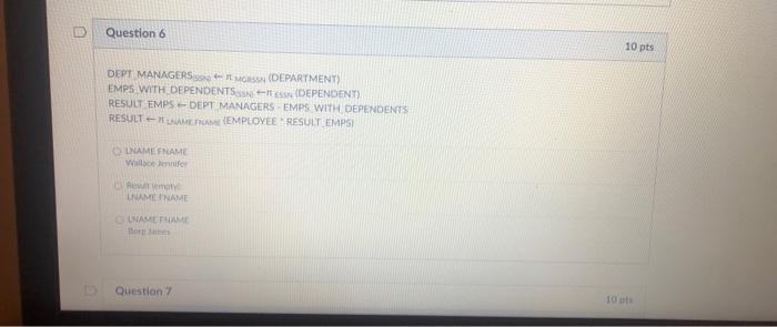DEPI MANAGERS ISON \& π MORSS 4 (OEPARTMENT) EMPS | Chegg.com