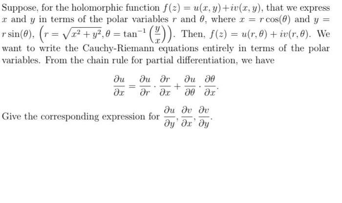 Solved Suppose For The Holomorphic Function