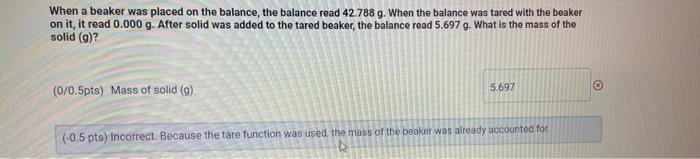 Solved When a beaker was placed on the balance, the balance | Chegg.com