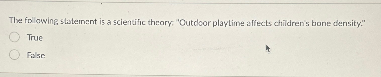 Solved The following statement is a scientific theory: | Chegg.com