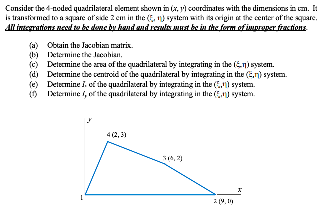 Solved Consider the 4-noded quadrilateral element shown | Chegg.com