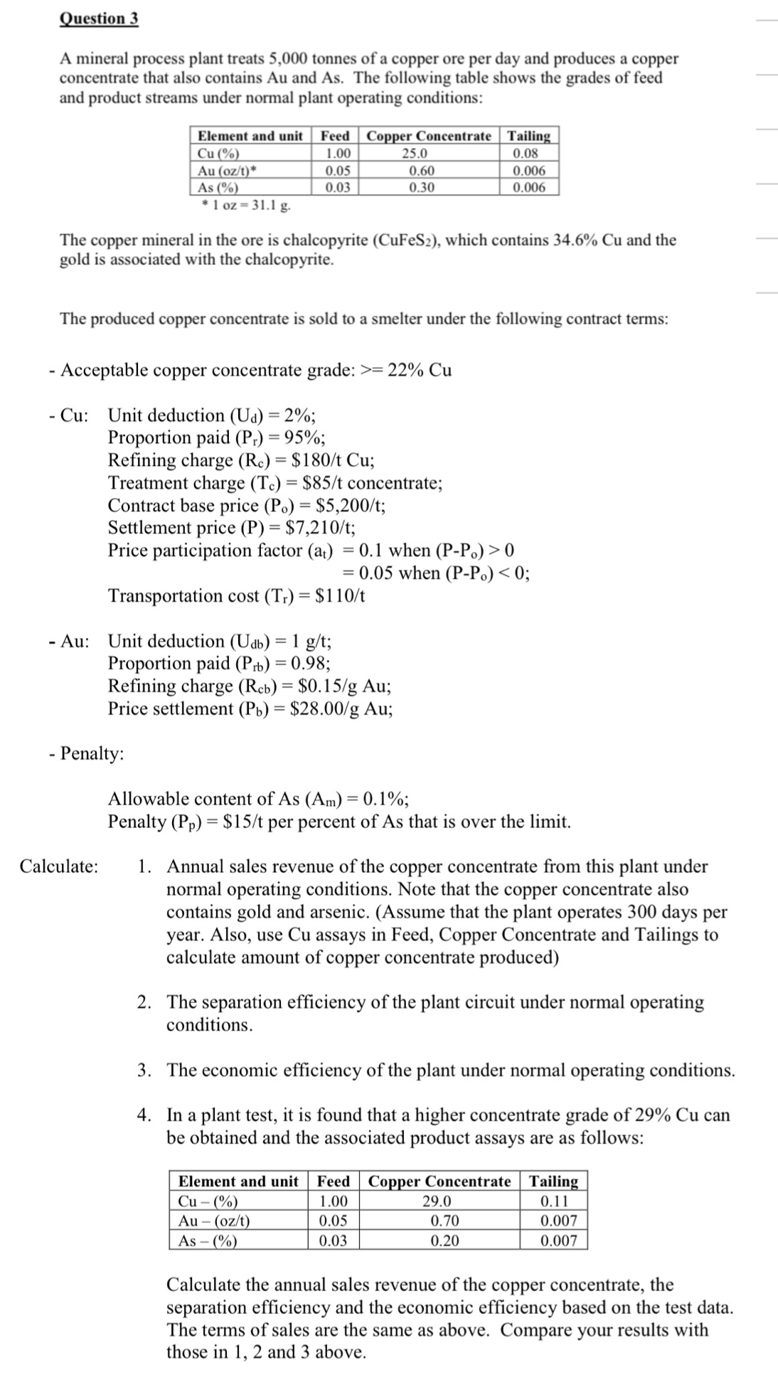Solved Question 3Please answer with steps shown!!A mineral | Chegg.com