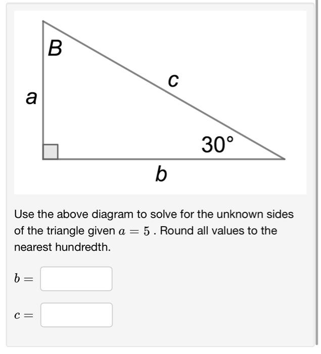 Solved Use the above diagram to solve for the unknown sides | Chegg.com Solved Use the above diagram to solve for the unknown sides | Chegg.com